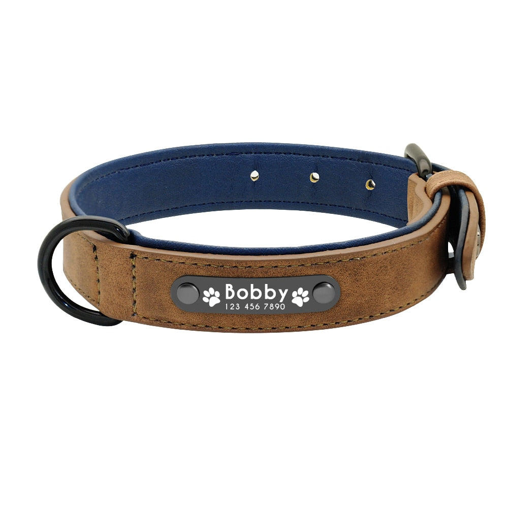 Leather dog collars with name store