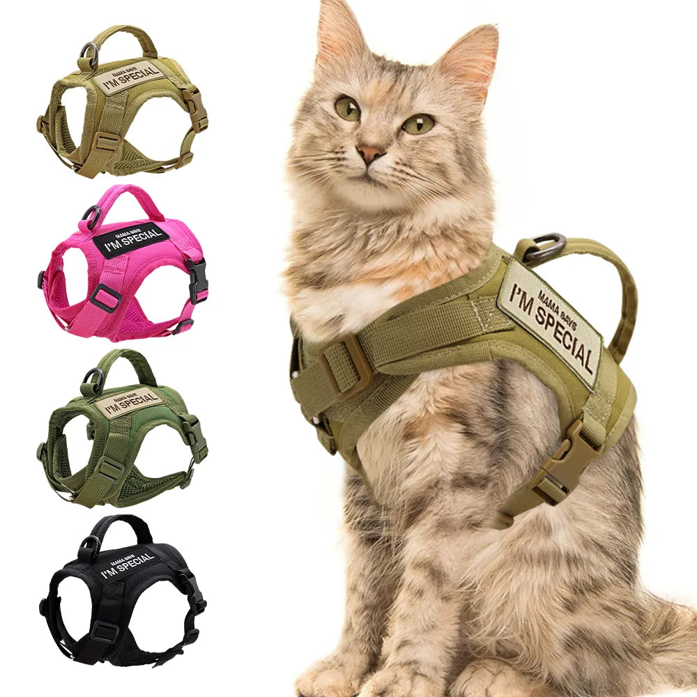 Nylon Tactical Cat Harness Vest with Handle – Toska Pets